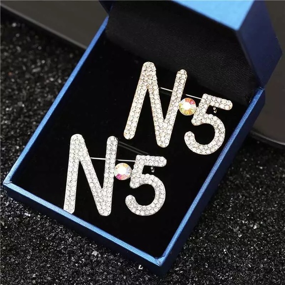 Jewelry | Number 5 Brooch Pin Bling 5 Coco No5 Bride | Poshmark